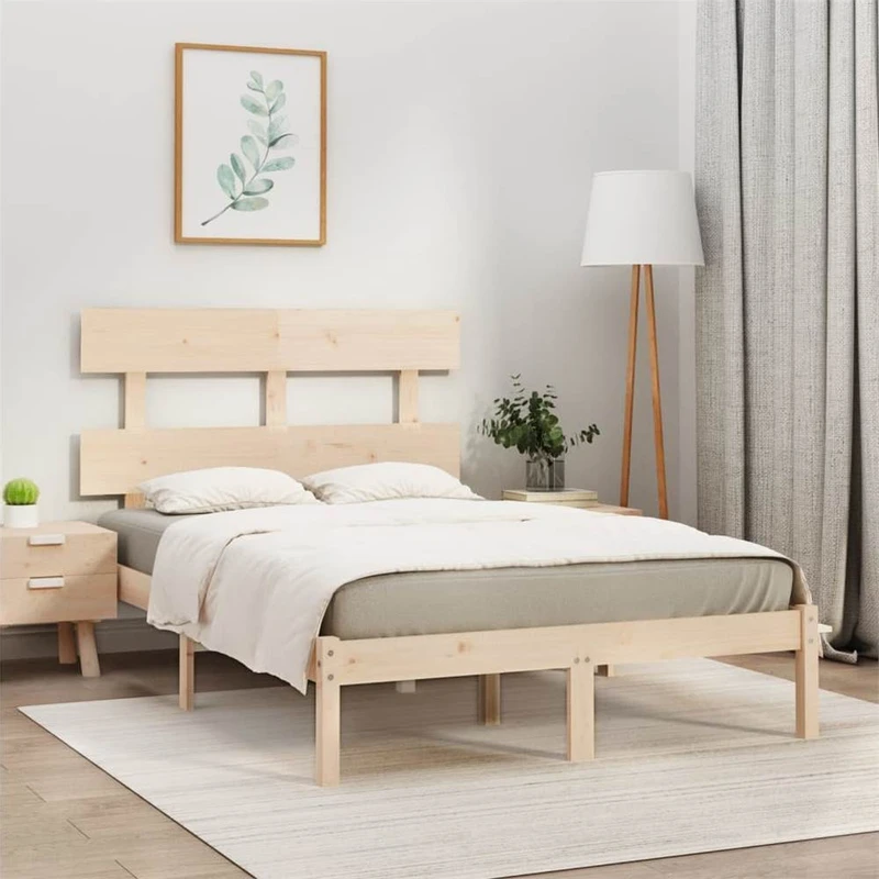 Solid wood small double bed store