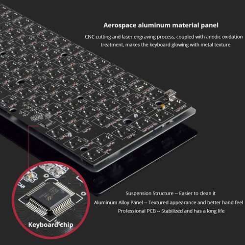 Ajazz AK33 Ergonomic Mechanical Keyboard Black