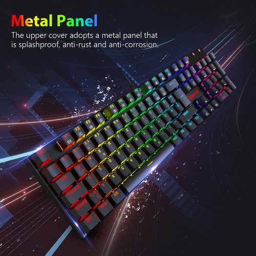 Redragon 105-Key Mechanical Keyboard RGB Backlit German Layout