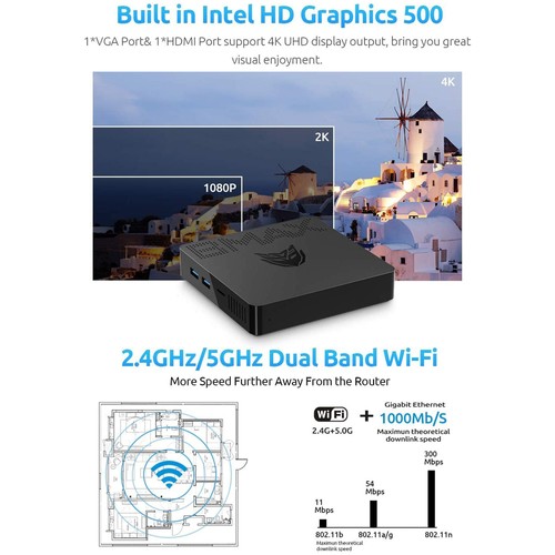 BMAX B1 Plus Mini PC Intel Celeron N3350 6GB RAM 64GB ROM