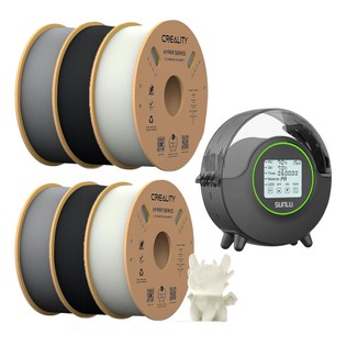 6kg Creality Hyper-PLA + Sunlu S2 Filament Dryer - 2kg Black/2kg White ...