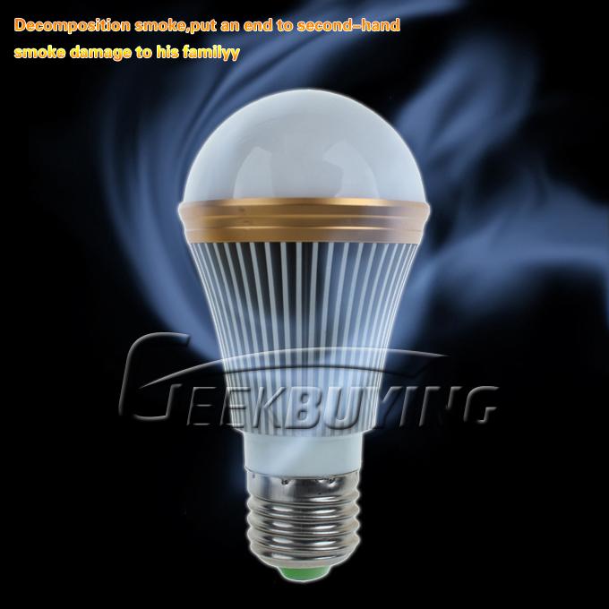 High-tech E27 5W Pure White Anion LED Lamp Smoke Air Cleaner