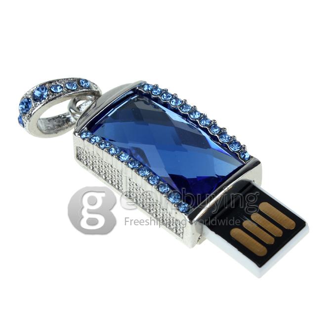 32GB Pendant Necklace USB 2.0 Flash Drive U Disk with Rhinestones