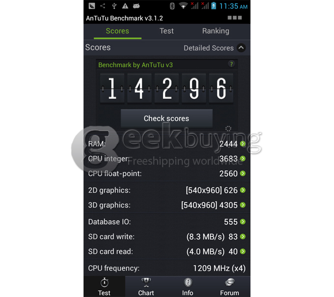 Phablet Tronsmart TS4 5.3inch QHD Screen MTK6589 Quad Core Smart Phone ...