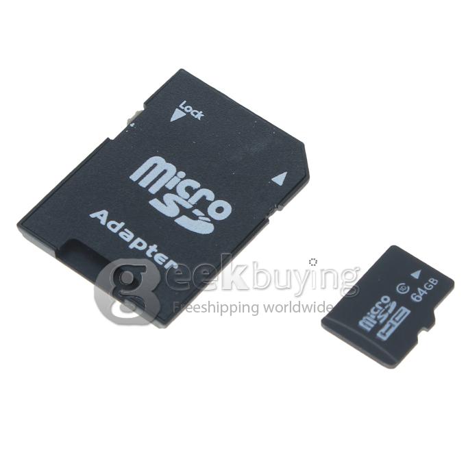 Good Quality 64G Micro SDHC TF Memory Card Class 10 with Slot Adapter