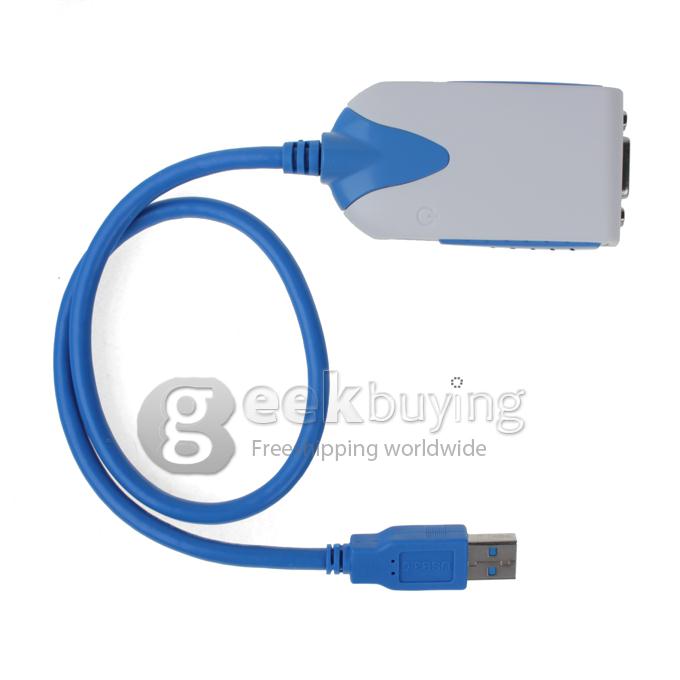 USB 3.0 to VGA Display Adapter (Blue + White)