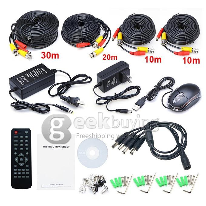 1/4" CMOS Weatherproof DVR Kit with 24 LEDs 4CH CCTV Camera System