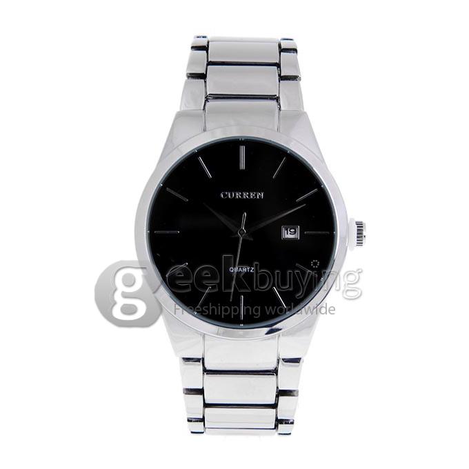 Curren 8106 Men's Strips Hour Marks with Calendar Round Dial Watch
