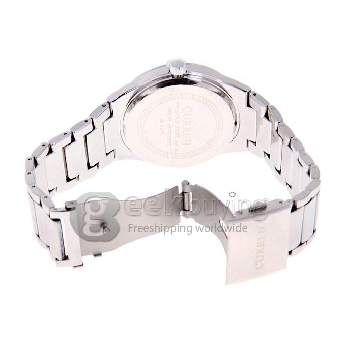 Curren 8106 Men's Strips Hour Marks with Calendar Round Dial Watch