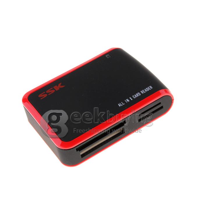 SSK SCRM029 ALL-IN-1 Card Reader - Black and Red