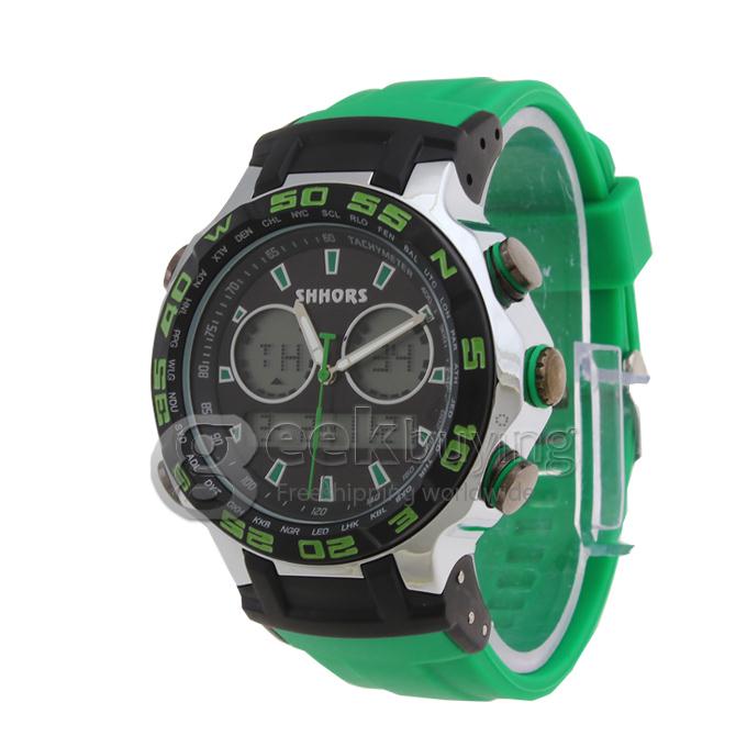 SHHORS 80071 Water Resistance Sports Watches - Green