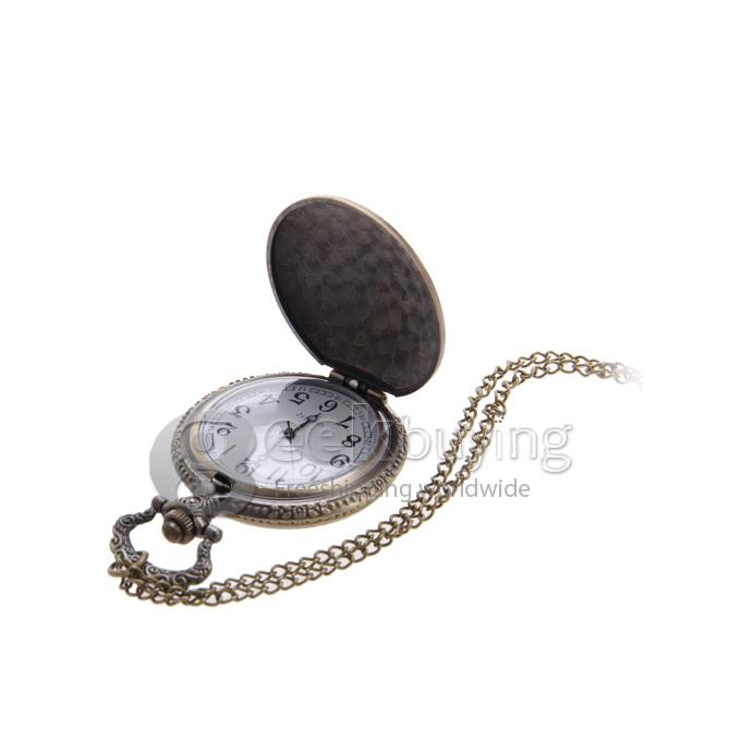 Unisex Train Style Alloy Analog Quartz Pocket Watch - Bronze