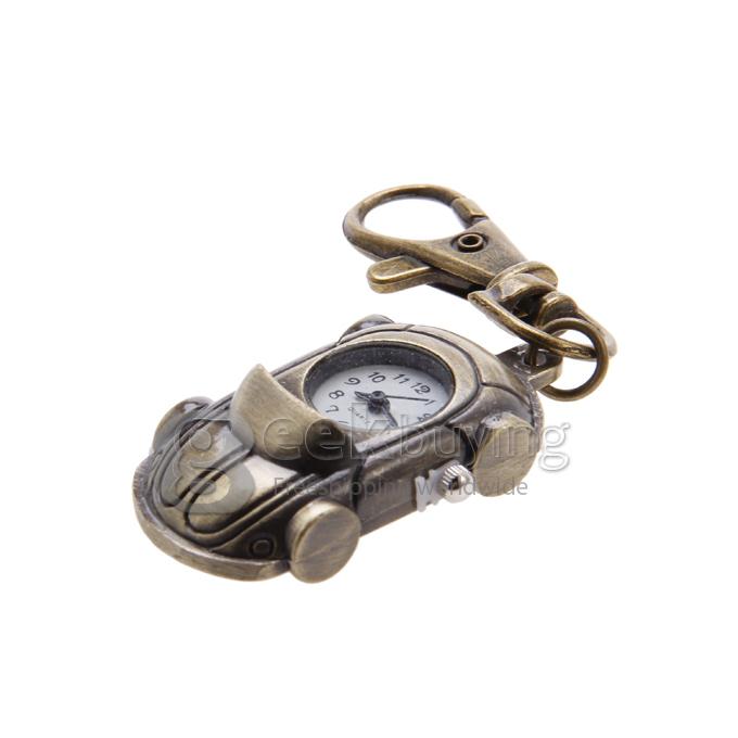 Retro Sports Car Style Unisex Alloy Analog Quartz Keychain Watch