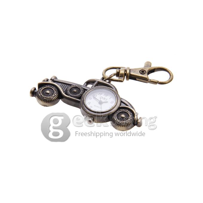 Retro Car Style Unisex Alloy Analog Quartz Keychain Watch