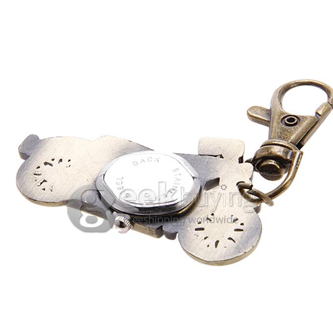 Unisex Motorcycle Style Alloy Analog Quartz Keychain Watch