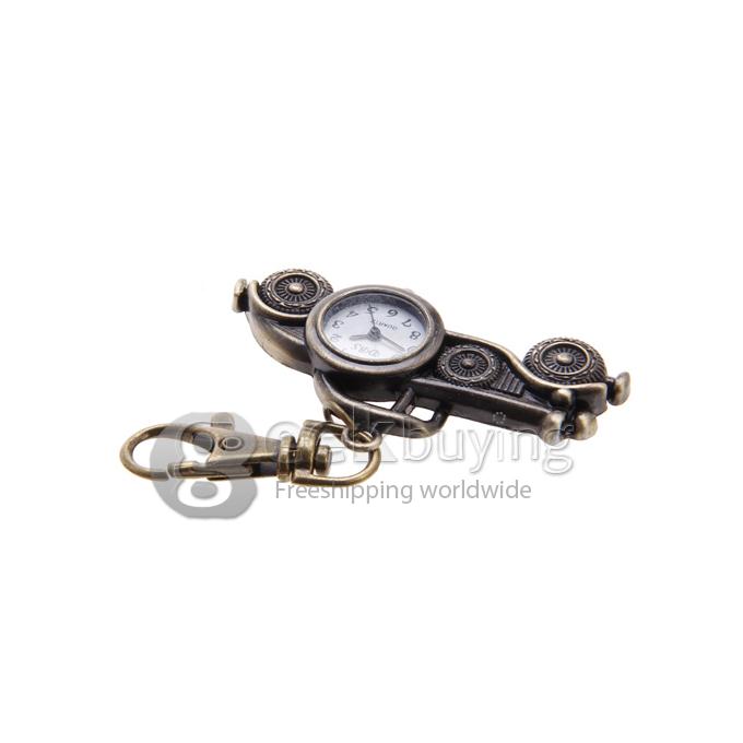 Retro Car Style Unisex Alloy Analog Quartz Keychain Watch