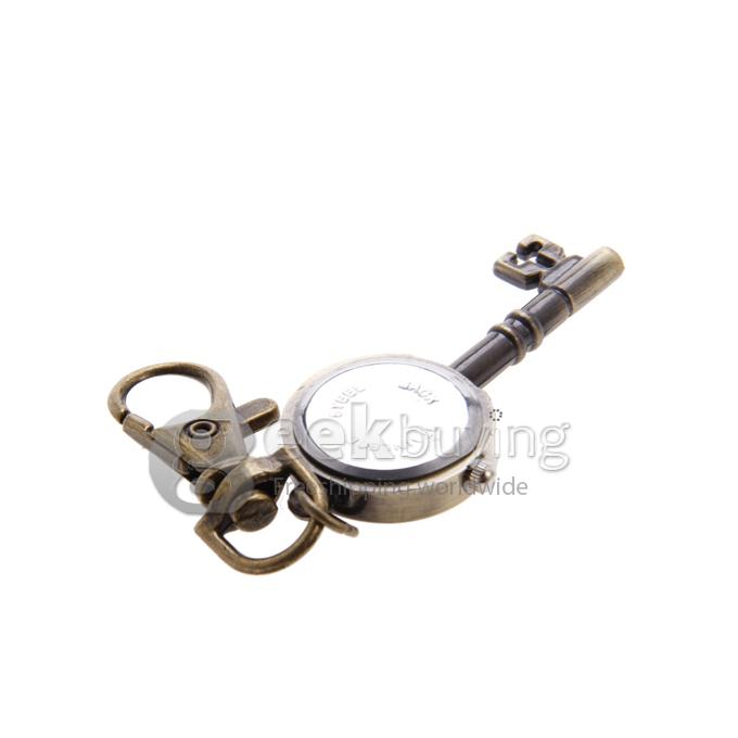 Retro Key Style Unisex Alloy Analog Quartz Keychain Watch