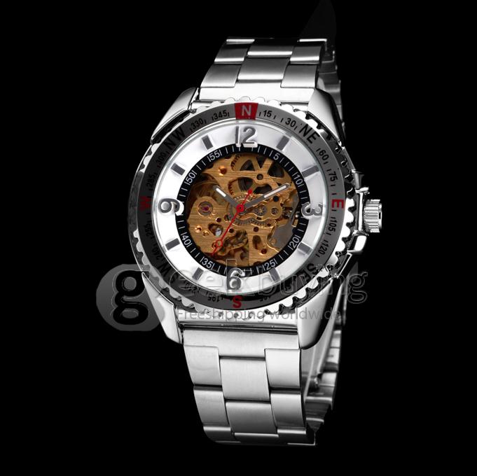 Men's Automatic Sport Mechanical Round Dial Wrist Watch