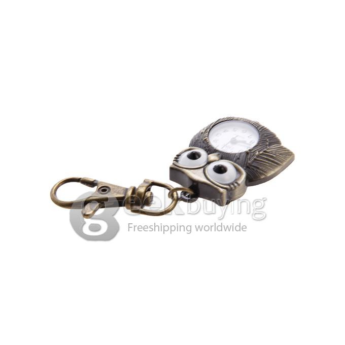 Retro Owl Style Unisex Alloy Analog Quartz Keychain Watch