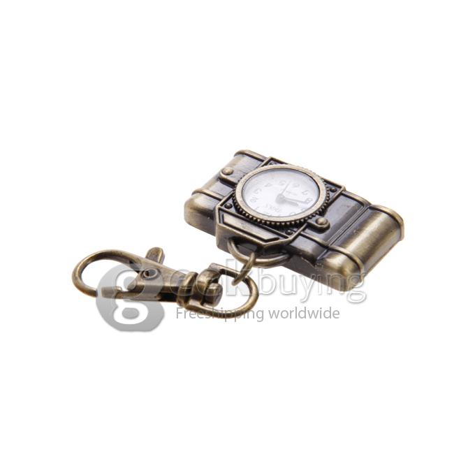 Retro Camera Style Unisex Alloy Analog Quartz Keychain Watch