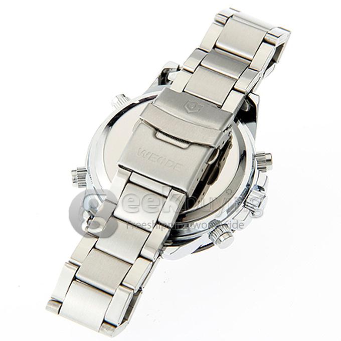 Double Movement Multi-function Casual Watch with Steel Watchband