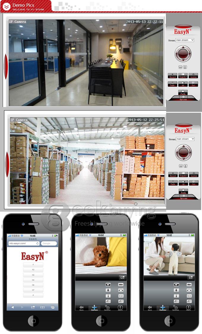 Indoor EasyN 1000K Pixels 720P P2P WPS IR Night Wireless IP Camera