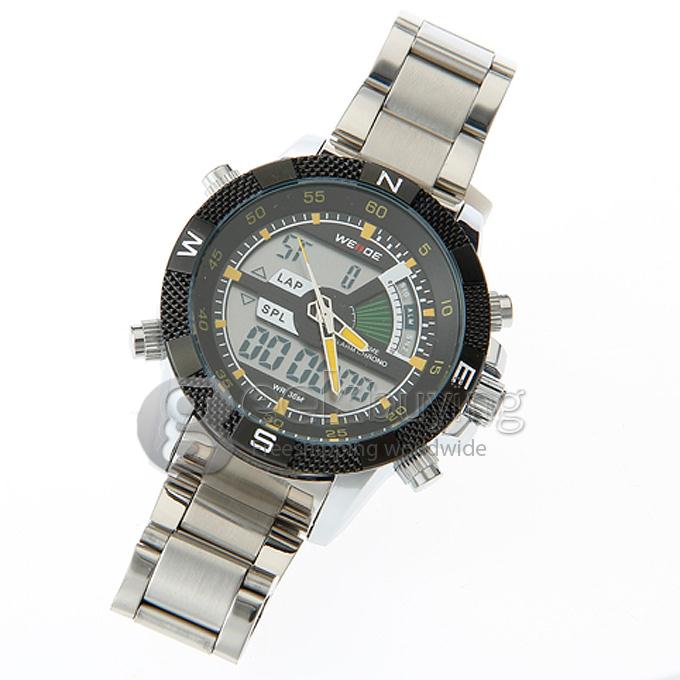 Double Movement Multi-function Casual Watch with Steel Watchband