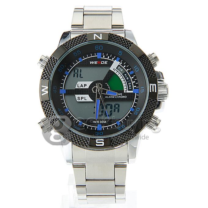 Double Movement Multi-function Casual Watch with Steel Watchband