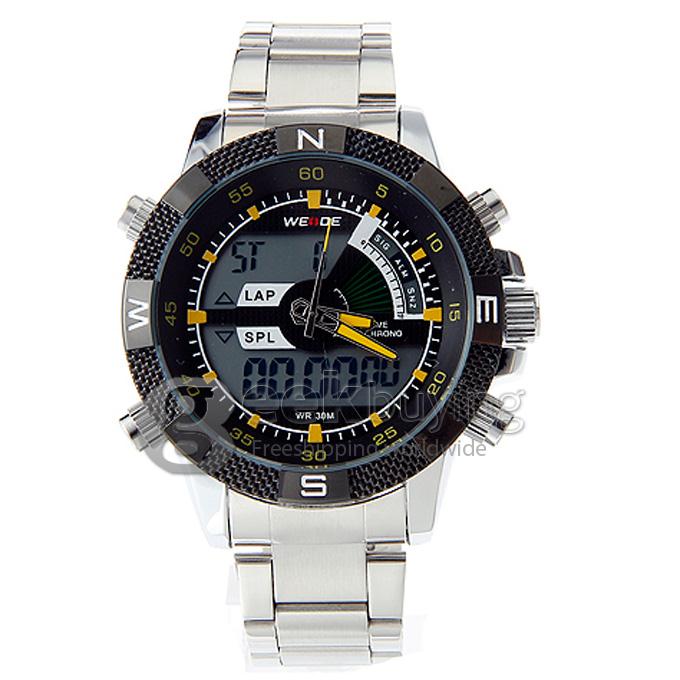 Double Movement Multi-function Casual Watch with Steel Watchband