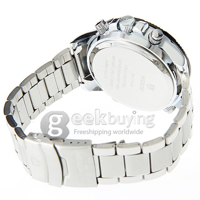 Double Movement Multi-function Casual Watch with Steel Watchband