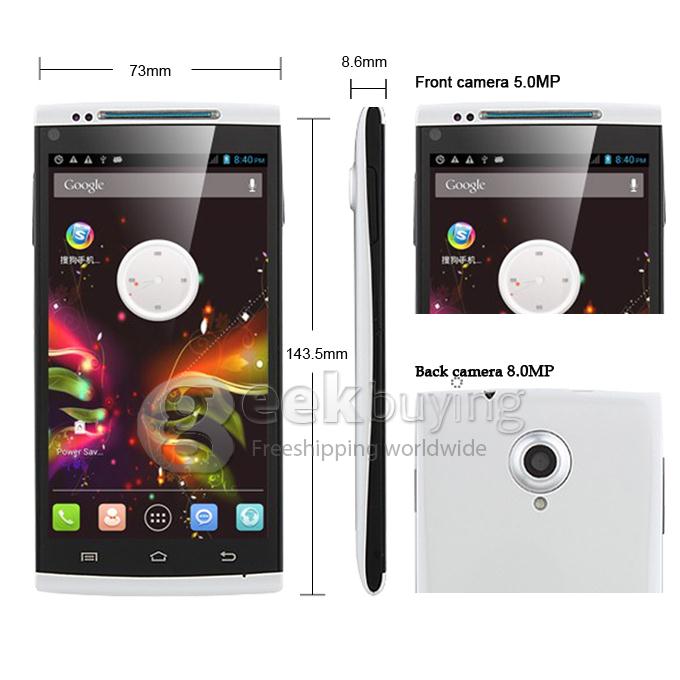 CUBOT X6 MTK6592 5" Android 4.2 Smartphone 1GB+16GB OGS Screen-White