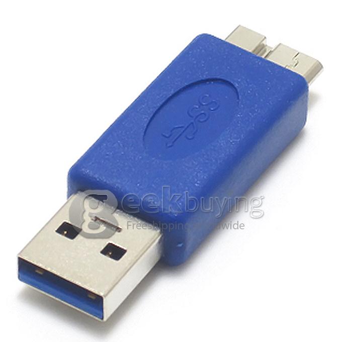 USB 3.0 Micro B Male to A Male Adapter -Blue