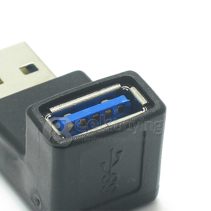 USB 3.0 A Male to A Female(Upward) Adapter -Black