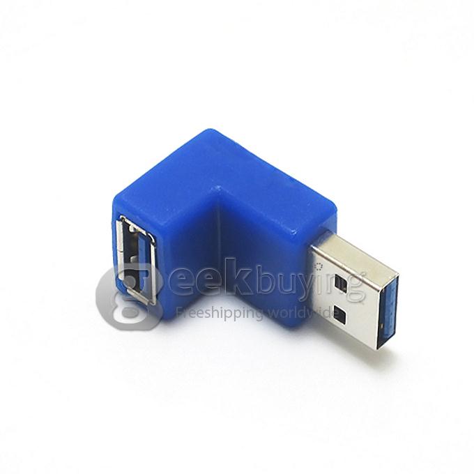 USB 3.0 A Male to A Female(Upward) Adapter -Blue