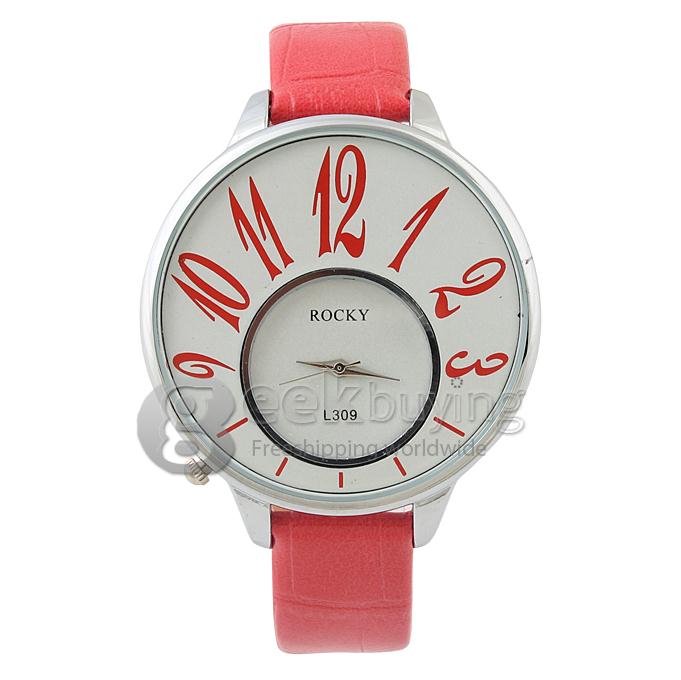 Rocky L309 Round Dial Women Wrist Watch with Leather Watchband