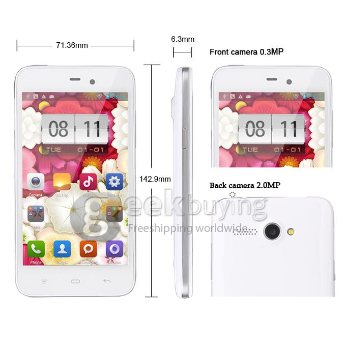 C1000 4.3" MTK6572w Smartphone 512MB+4GB 2.0MP Android 4.2 OS 3G/GPS