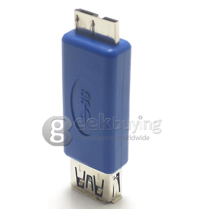 USB 3.0 Micro B Male to A Female Adapter -Blue
