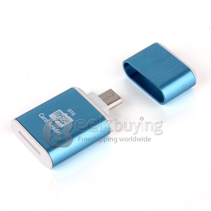 Aluminium Alloy OTG Smart Card Reader Connection Kit Blue