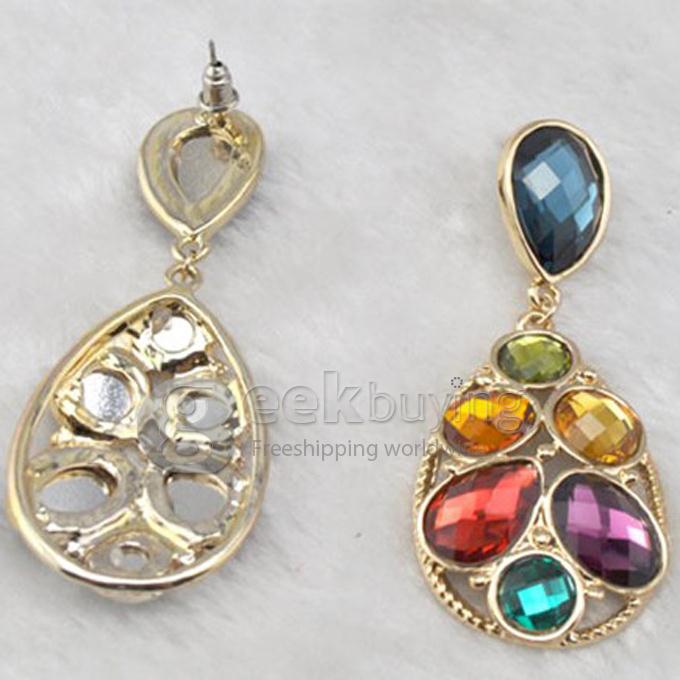 Water Shaped Ear Pin Earrings Earbob Eardrop Pendant Jewelry for Girl
