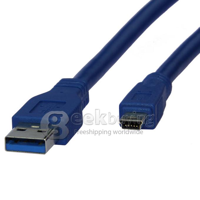 1.8M USB 3.0 Connection Cable A Male to mini 10P Male - Blue