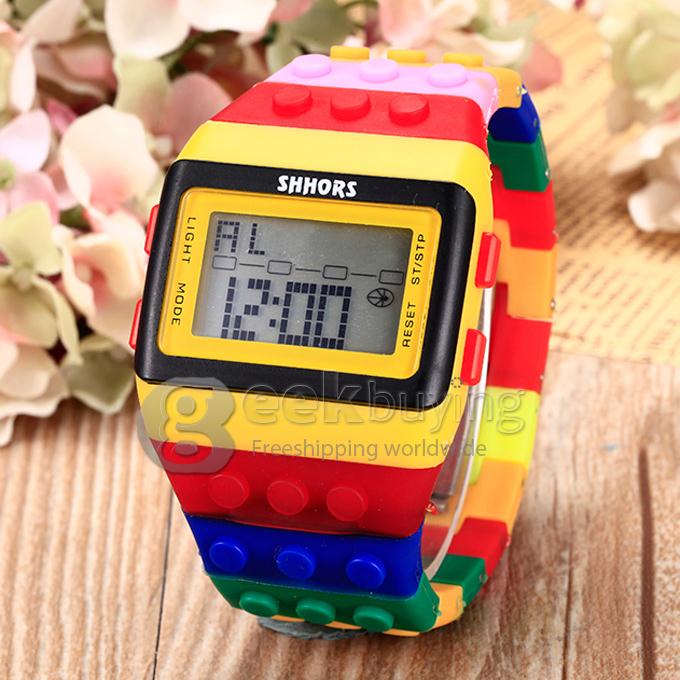 Makibes Unisex Colorful Block Brick Style Digital Wrist Watch