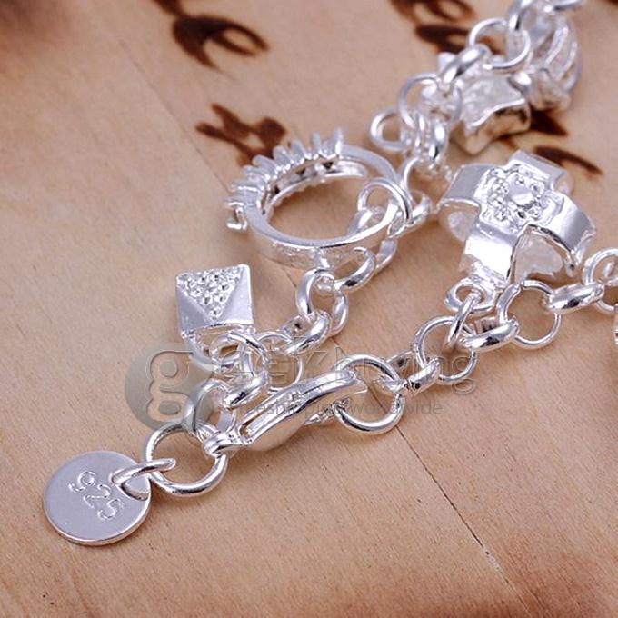925 Silver Plated Various Pendants Bracelet for Women Lady