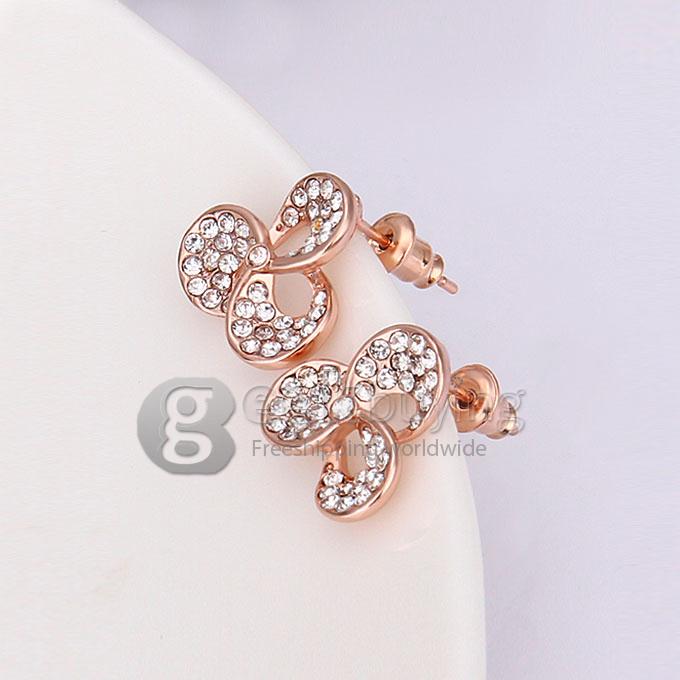 Creative Earrings Ear Pins with Full Rhinestones for Women