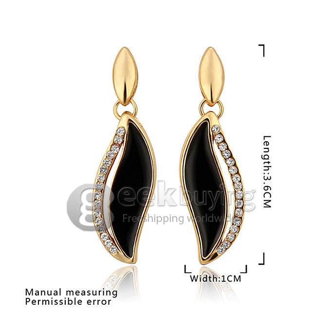 Long Pattern Earrings Ear Pins with Rhinestones for Women