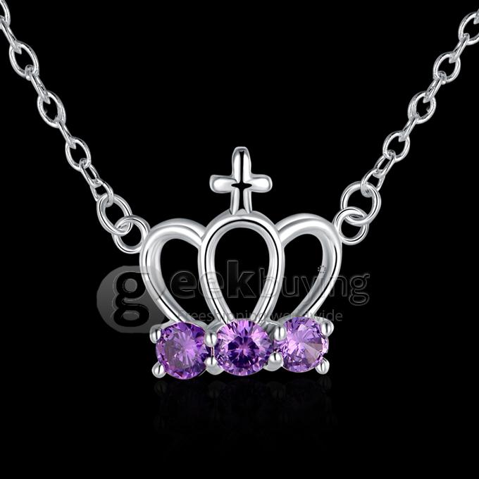 Rhinestone Crown Necklace Torque for Woman