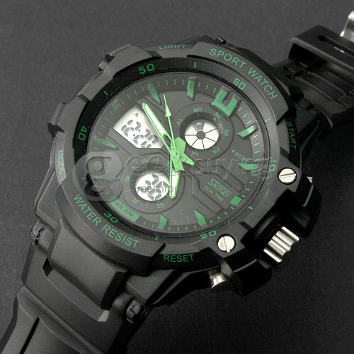 Men's Sport Style Analog-Digital Dial Rubber Band Wrist Watch