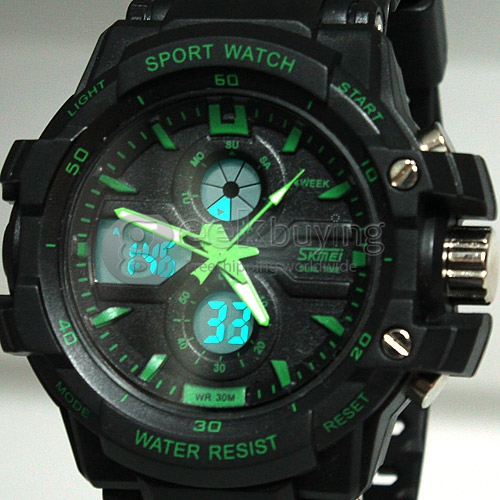 Men's Sport Style Analog-Digital Dial Rubber Band Wrist Watch