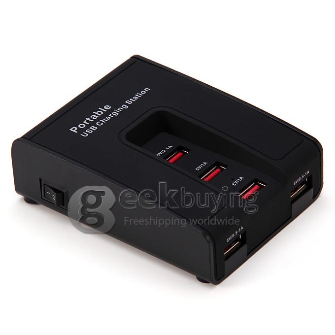 US Plug 5 Ports Smart USB Charging Station Multi-use Power Adapter