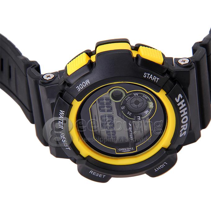 SHHORS SH-756 Men's 30M Waterproof LCD Digital Sport Watch Stopwatch