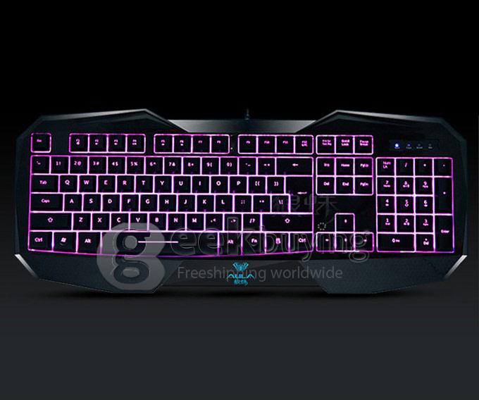 AULA Be Fire 3 Colors Backlight Keyboard USB Wired 104-Key Keyboard